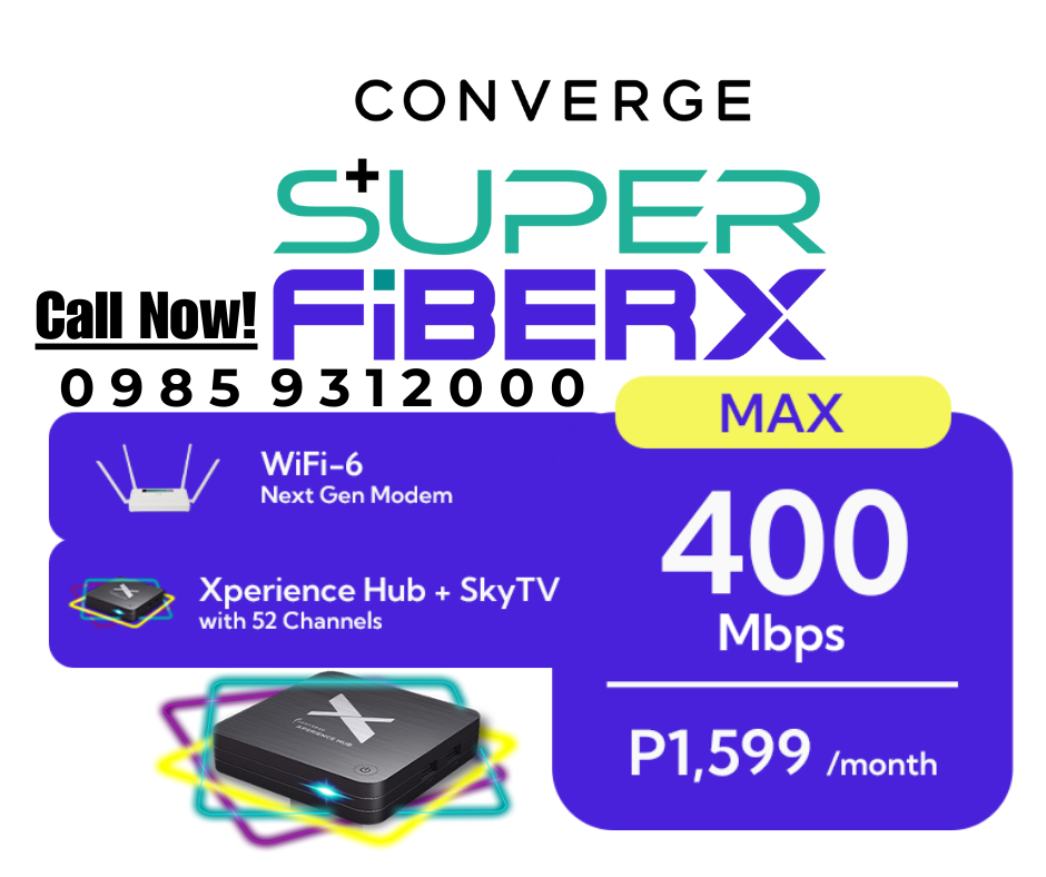 Converge Super FiberX Max 1599 400mbps - Call Us: 0985-931-2000 ...